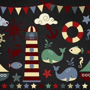 Nautical Clipart, Nautical Vector Clip Art Graphics With Ocean ...