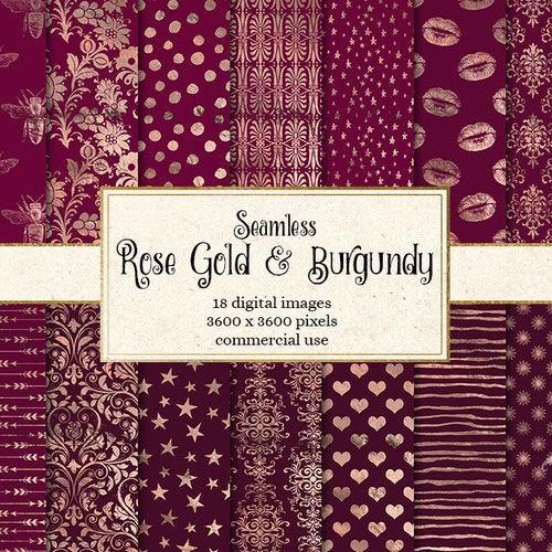 Rose Gold and Lavender Digital Paper Purple Seamless Rose - Etsy