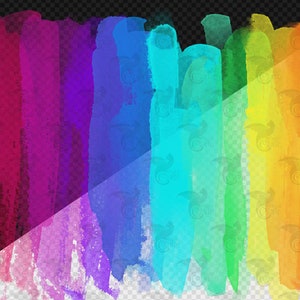 Rainbow Watercolor Brush Strokes Clipart, Paint Elements (digital PNG ...