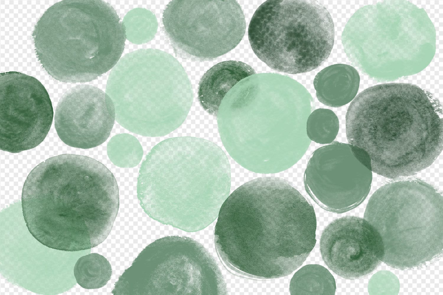 Green Watercolor Circles Clipart Watercolour Blobs in Sage | Etsy