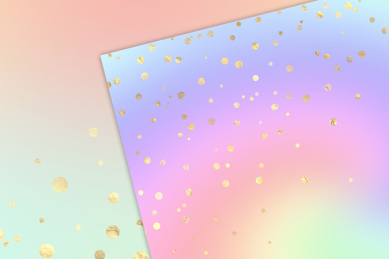 Rainbow Pastel Confetti Digital Paper, Ombre Backgrounds (digital ...