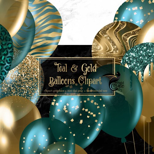 Purple and Gold Balloons Clipart Glitter Balloon PNG Digital - Etsy