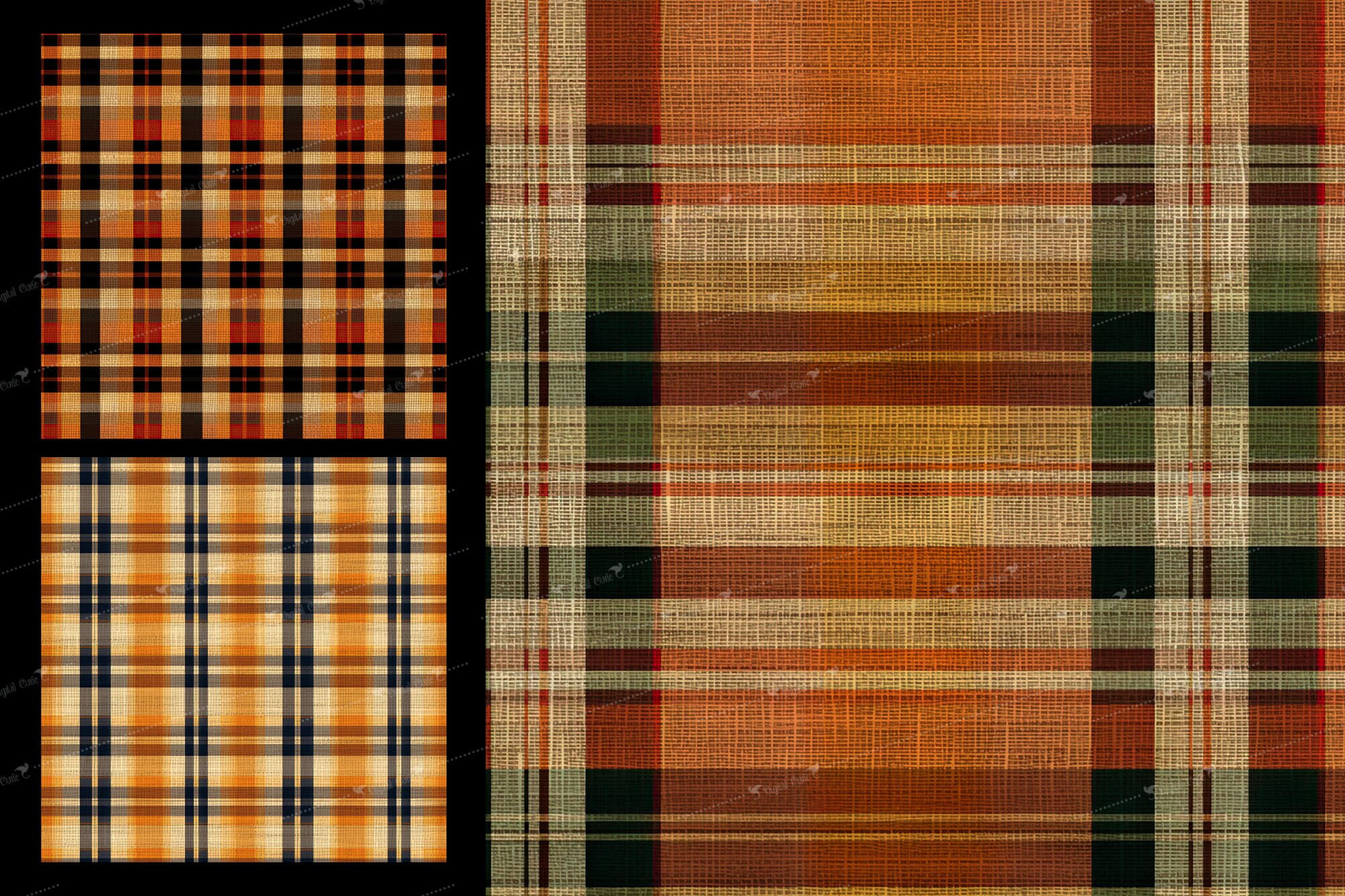 Fall Plaid Linen Digital Paper, Seamless Autumn Textures (digital ...