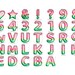 Watermelon Foil Balloon Alphabet Clip Art Pink and Green Digital ...