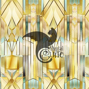 Yellow Stained Glass Digital Paper, Seamless Printable Textures ...