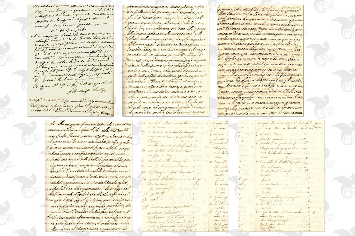 Printable Old Handwriting Textures Vintage Rustic Shabby - Etsy