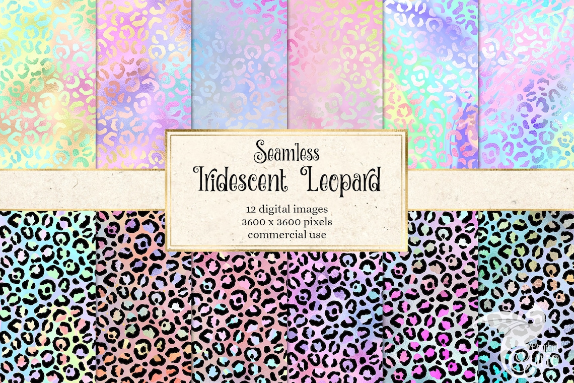 Iridescent Leopard Print Digital Paper Seamless Cheetah Skin - Etsy