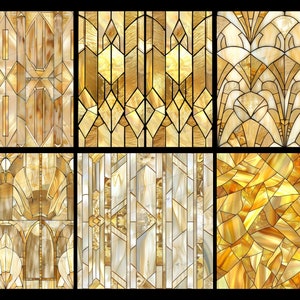 Gold Stained Glass Digital Paper, Seamless Printable Textures (digital ...