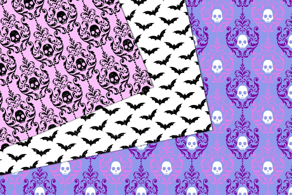 Vampire Girl Digital Paper Seamless Vampire Patterns With - Etsy