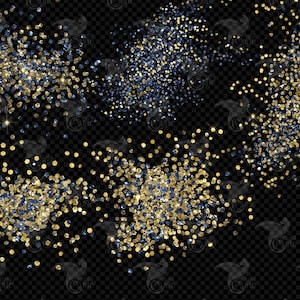 Chunky Navy and Gold Glitter Overlays, Digital Glitter Png Overlays ...