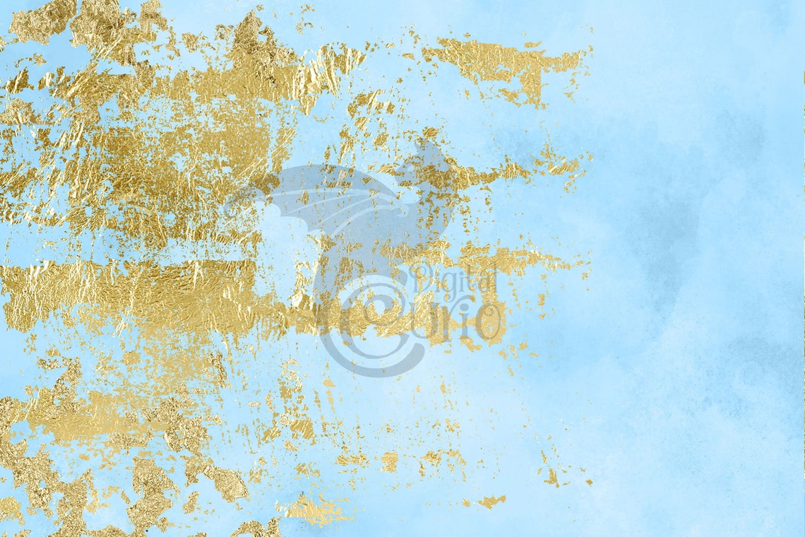Blue and Gold Foil Flake Textures Printable Foil Backgrounds - Etsy