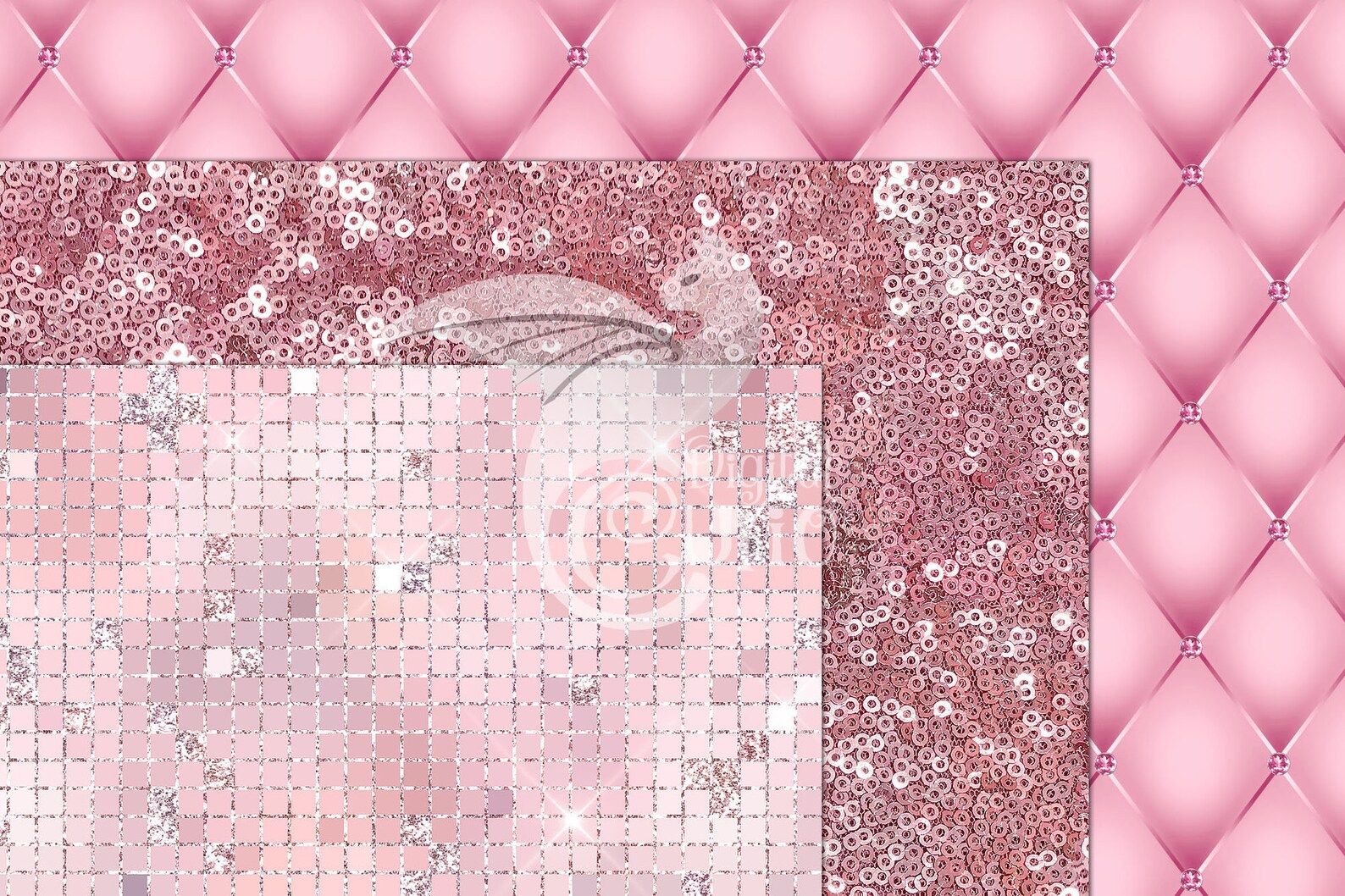 Pink Shimmer Digital Paper – Glitter, Foil, and Sequins (seamless ...