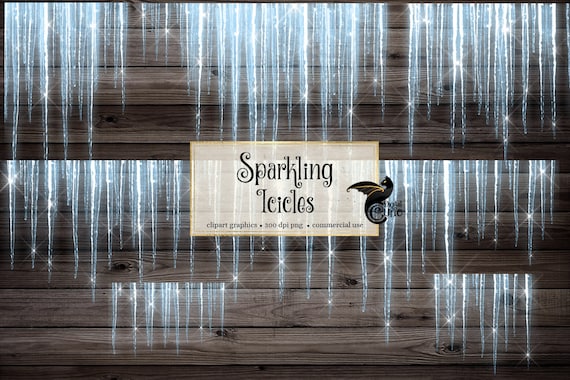 Sparkling Icicle Clipart Realistic Icicle Overlays Digital - Etsy Australia