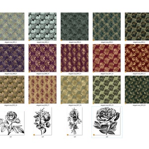 Elegant Roses Digital Paper, Seamless Gold Flower Patterns Printable ...