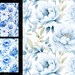 Watercolor Blue Peony Digital Paper, Seamless Floral Printable Textures ...