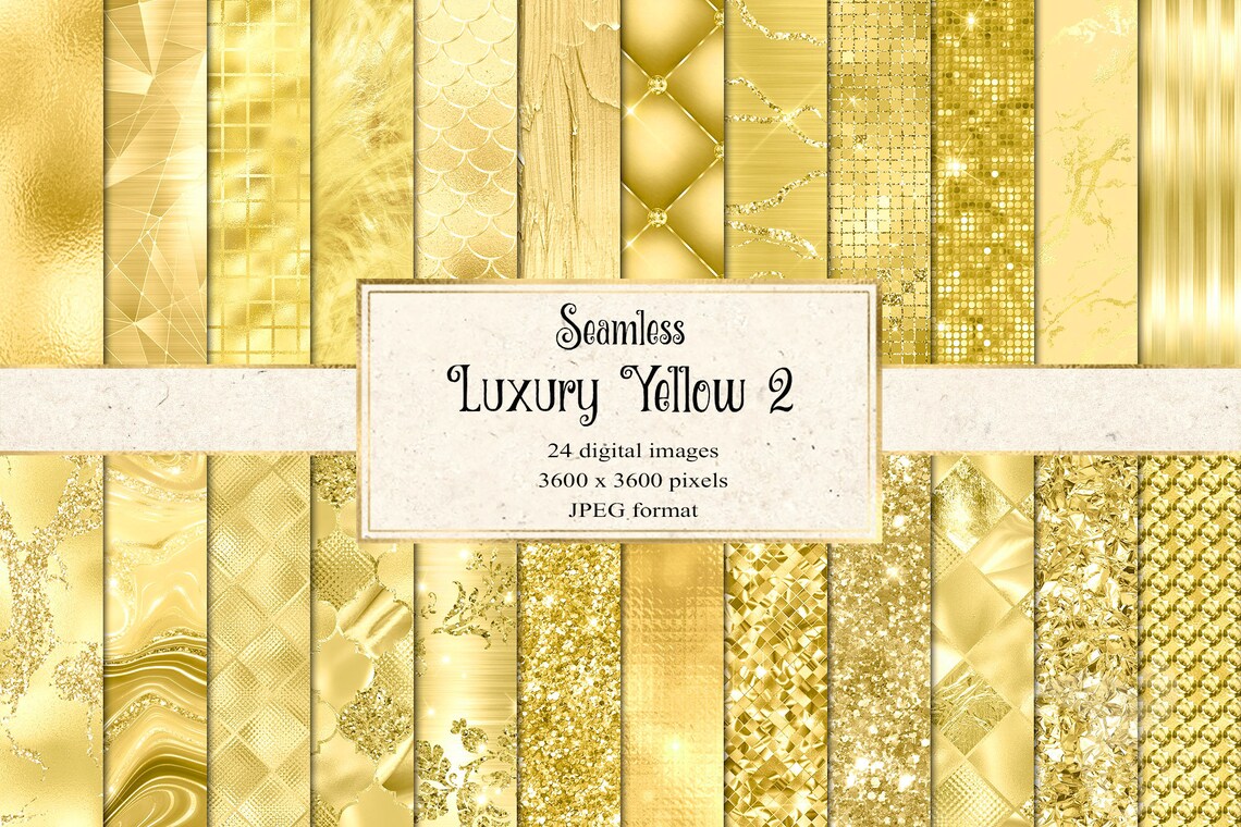 Luxury Yellow Digital Paper 2 Seamless Yellow Scrapbook Paper - Etsy