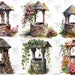 Watercolor Spring Wells Clipart - Springtime Cute Little Wishing Well ...