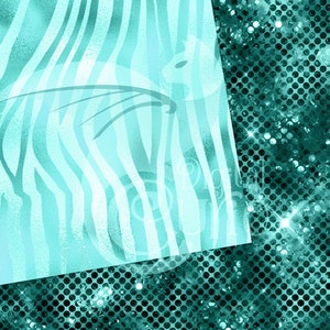 Turquoise Safari Digital Paper - Seamless Aqua African Animal Print ...