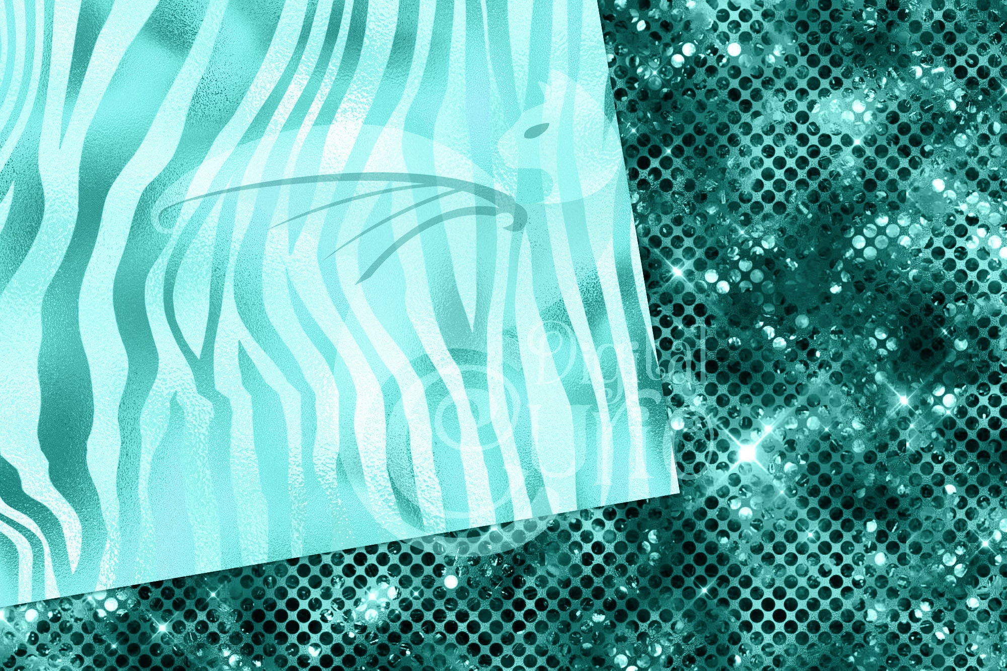 Turquoise Safari Digital Paper seamless aqua African animal | Etsy