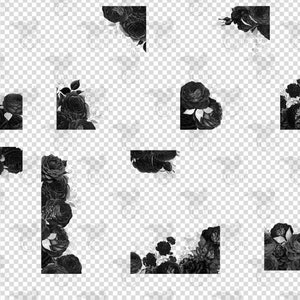 5x7 Black and Silver Floral Overlays for Invitations, Planners, Journal ...