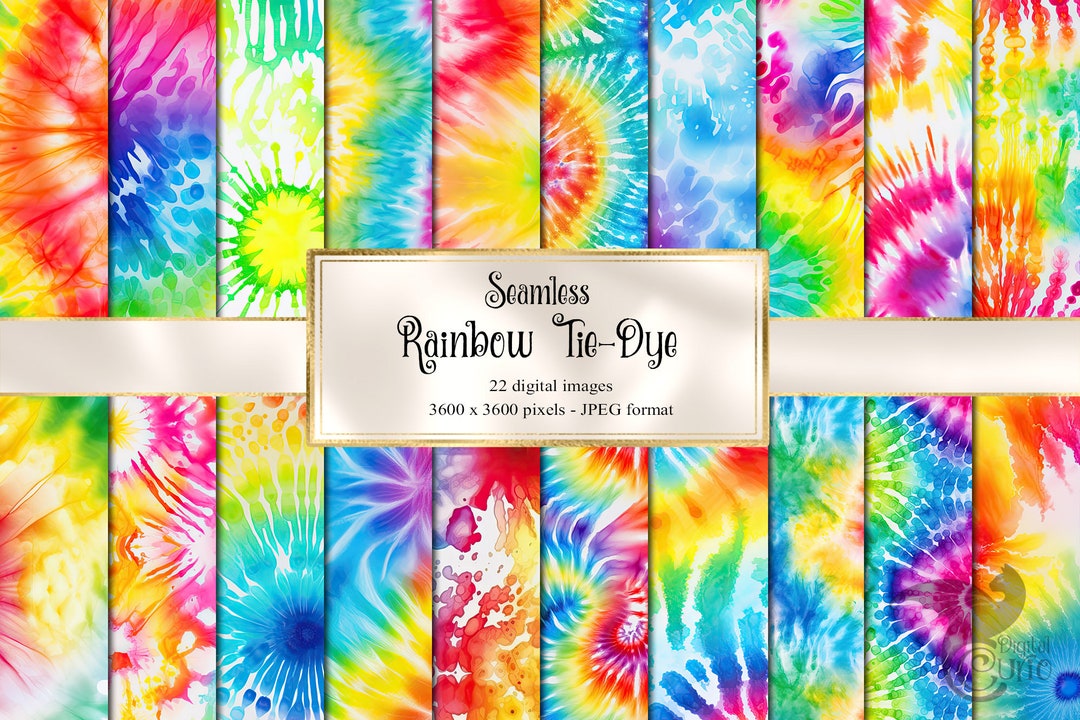 Rainbow Tie Dye Digital Paper, Seamless Printable Textures Printable ...