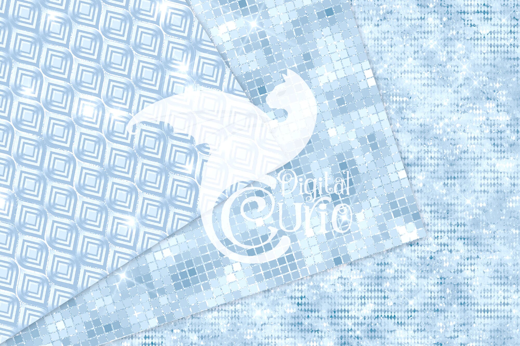 Pastel Blue Glitter Digital Paper, Tufted Texture, Scrapbook ...