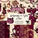 Burgundy and Gold Alice Digital Scrapbooking Kit Instant | Etsy