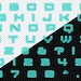 Green and Aqua Neon Alphabet Clip Art - Digital Instant Download ...