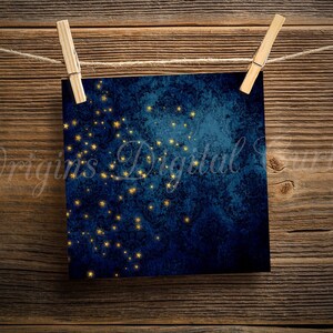 Mystical Star Backgrounds, Golden Starry Night Digital Papers ...