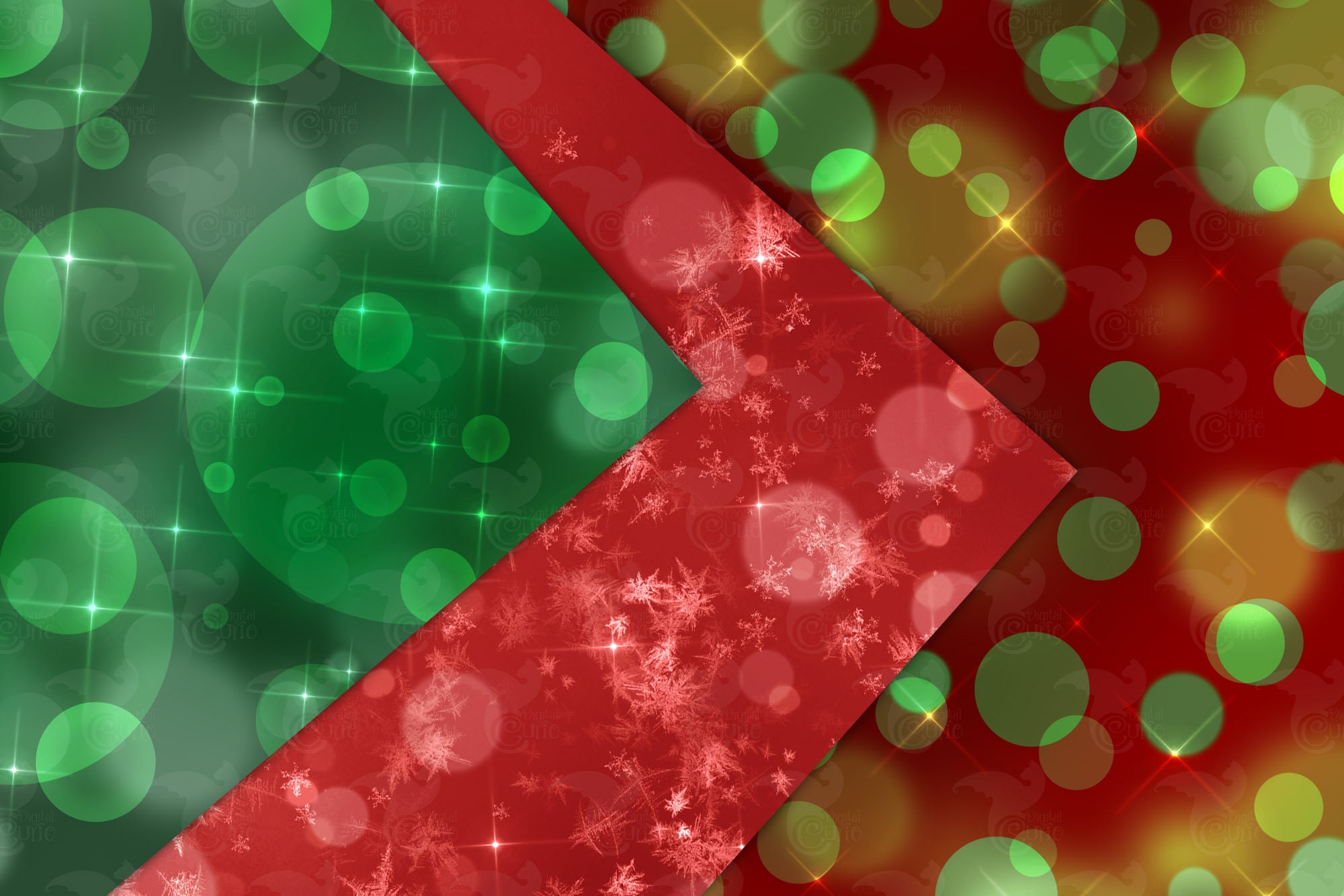 Christmas Bokeh Glitter Digital Paper – Red, Green, Silver (digital ...