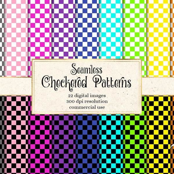 Black Checker Digital Paper - Etsy