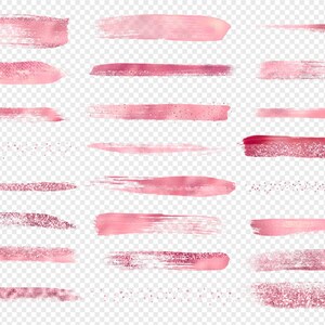 Pink Paint Strokes Clipart, With Pink Glitter and Pink Foil in Digital ...
