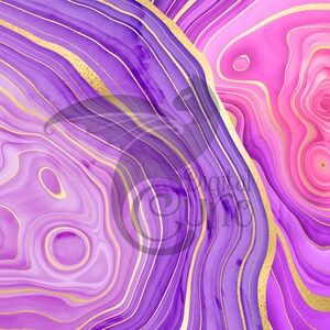 Watercolor Purple Agate Clipart, Agate and Geode Digital Graphic ...