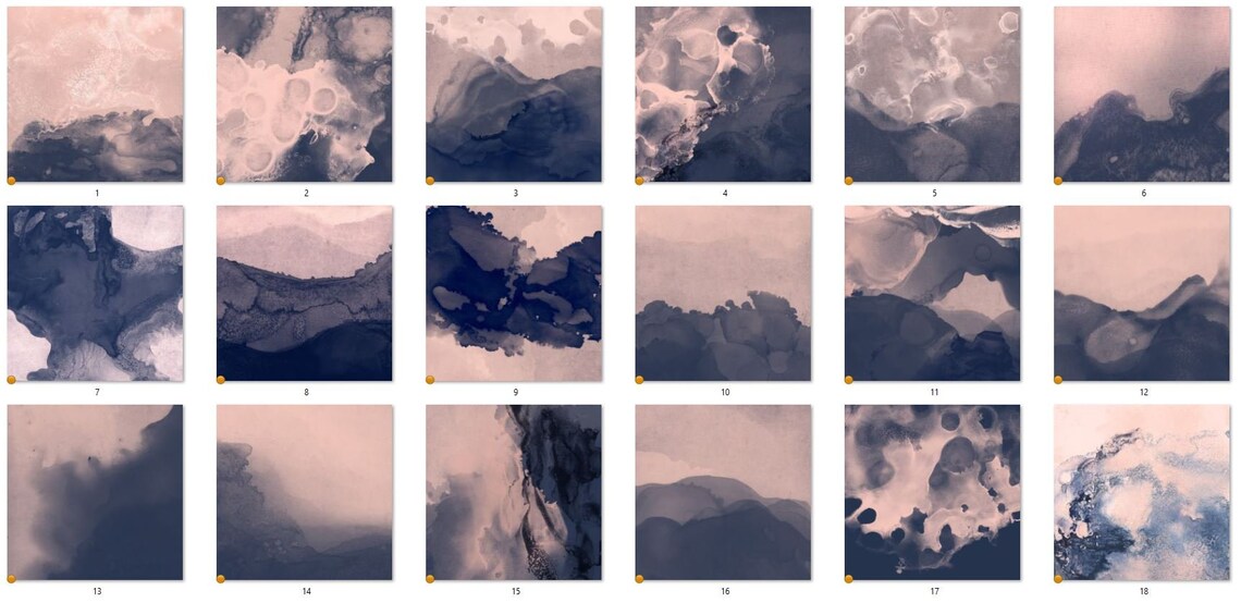 Blush and Navy Watercolor Digital Paper, Liquid Ink (digital Download ...