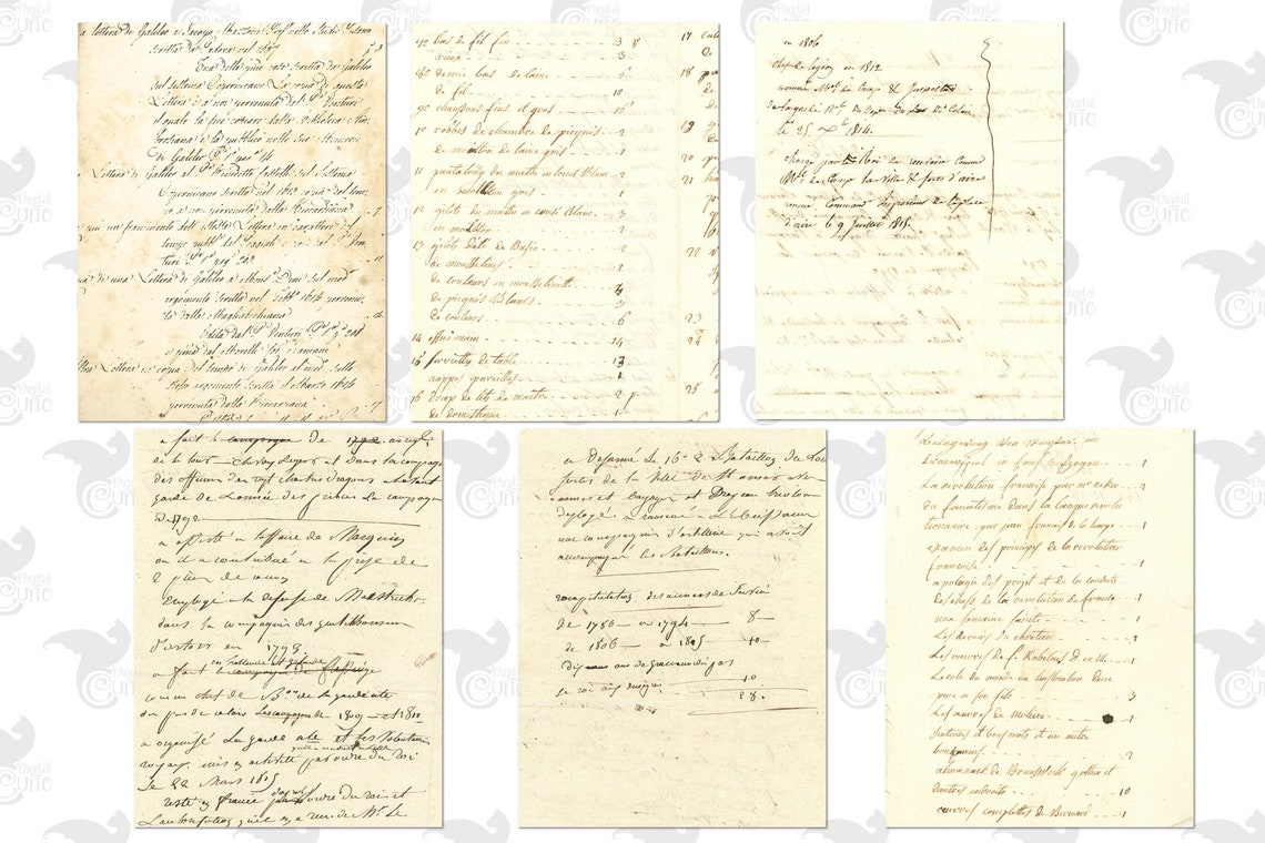 Printable Old Handwriting Textures Vintage Rustic Shabby - Etsy