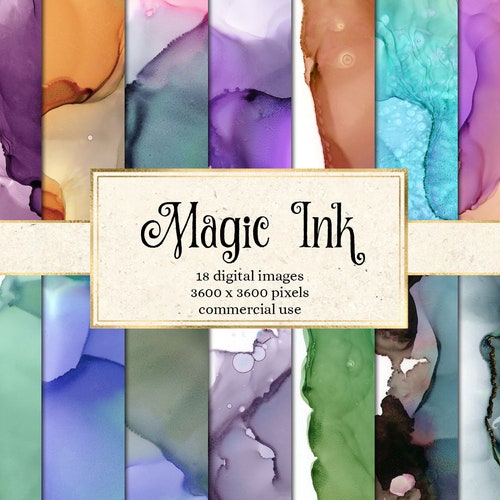 Flowing Ink Digital Paper Printable Scrapbook Paper With - Etsy