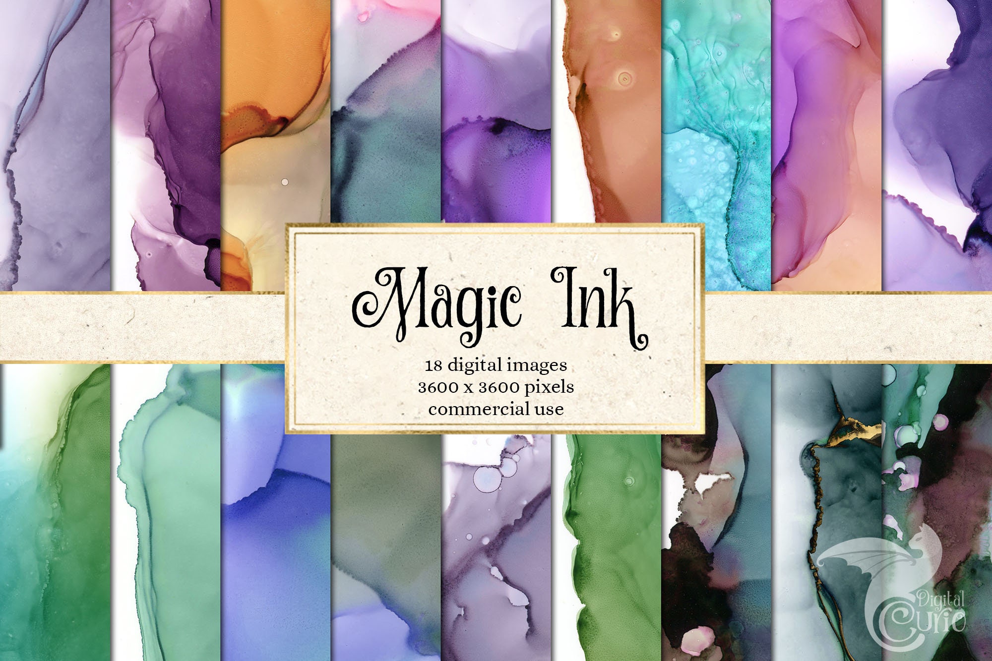 Magic Ink Digital Paper Printable Scrapbook Paper With - Etsy