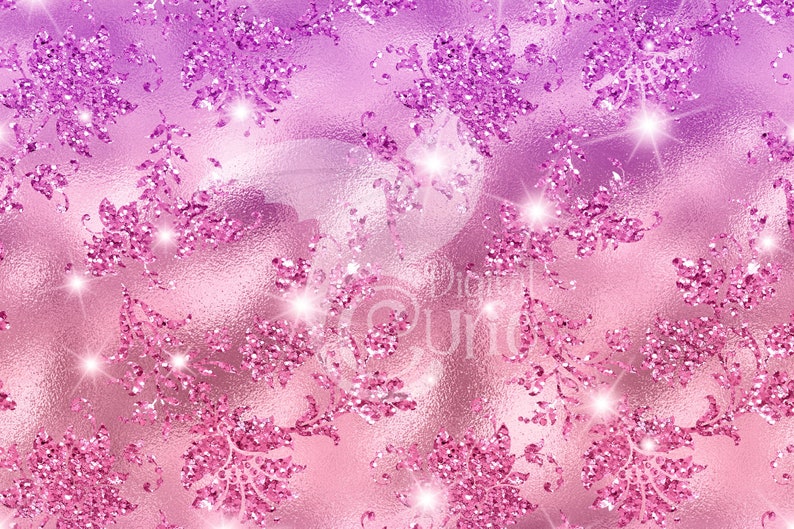 Ombre Glitter Floral Digital Paper Seamless Glitter Texture - Etsy