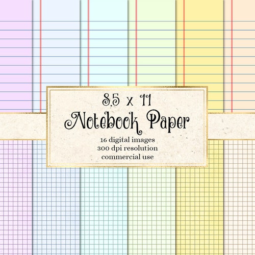 Notebook Paper PNG Digital Download School Paper PSD Instant - Etsy