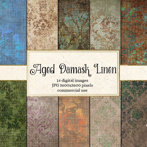 Distressed Floral Damask Digital Paper Seamless Printable - Etsy