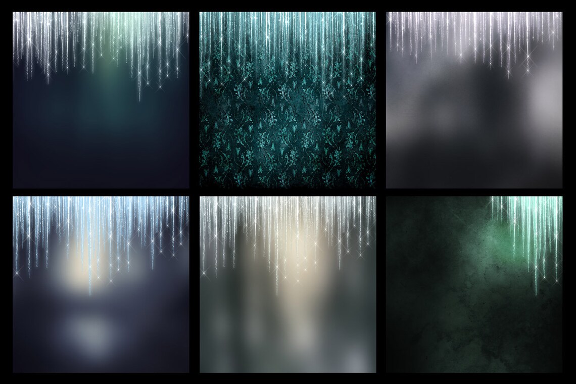 Dark Winter Digital Paper Winter Icicle Backgrounds Printable | Etsy