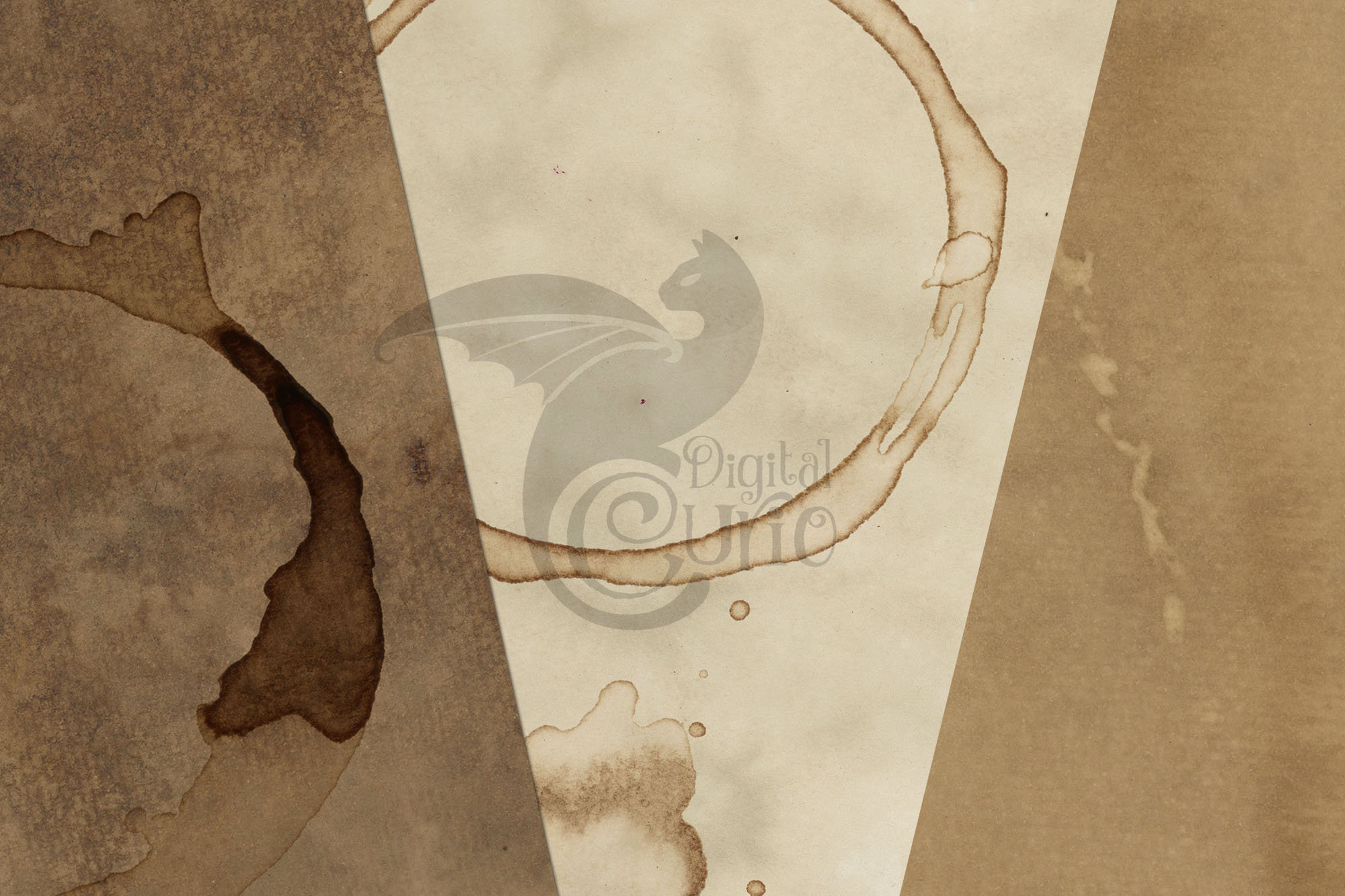 Coffee Stain Textures - Digital Paper for Instant Download Commercial ...