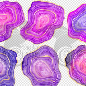 Watercolor Purple Agate Clipart, Agate and Geode Digital Graphic ...