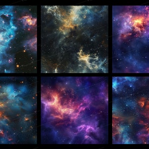 Nebulae Digital Paper, Seamless Texture Galaxy Nebula and Star ...