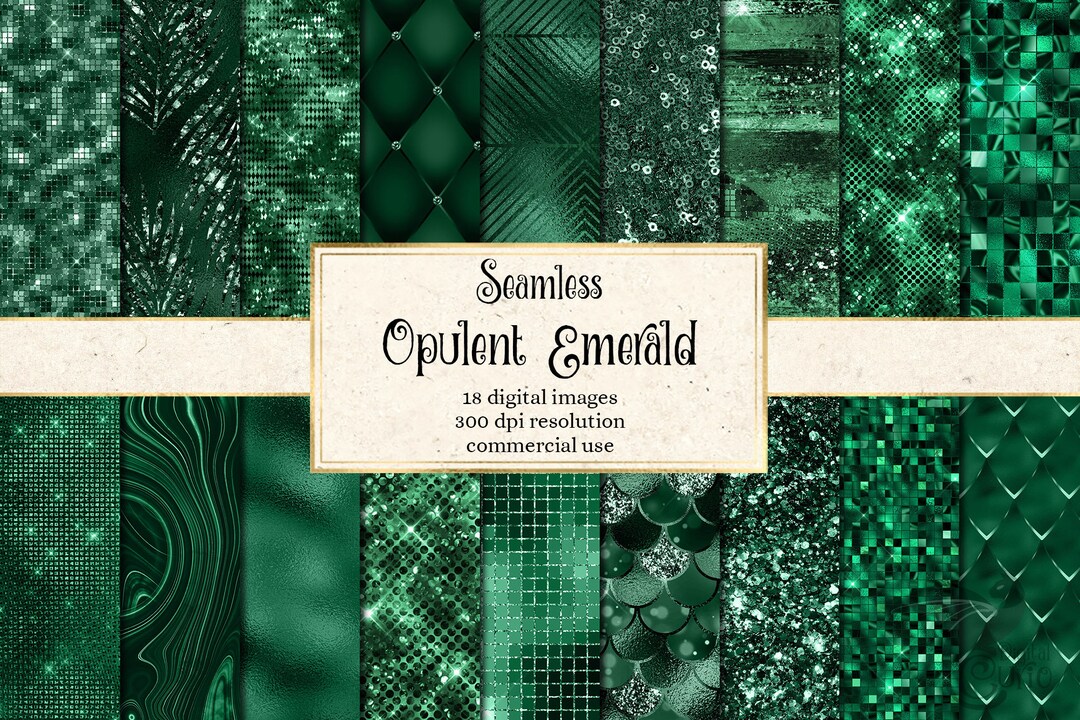 Emerald Green Glitter Textures, Seamless Digital Paper (digital ...