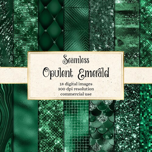 Emerald Green Watercolor Digital Papers Commercial Use - Etsy