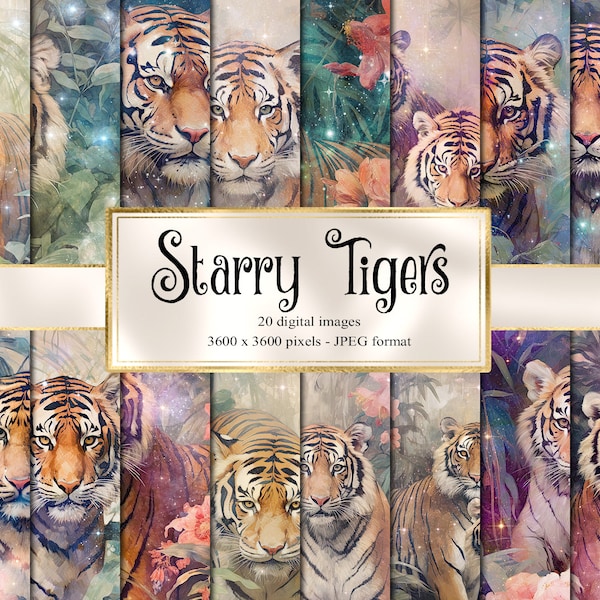 Tiger Scrapbook Paper - Etsy