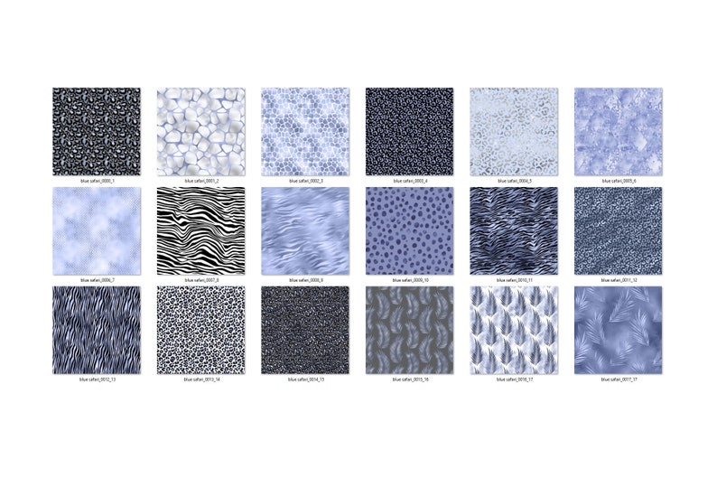 Blue Safari Digital Paper Seamless African Animal Print - Etsy