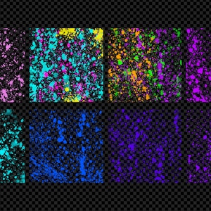 Neon Paint Splatter Overlays - Digital Graphics in PNG Format Instant ...