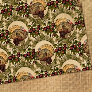 Vintage Thanksgiving Digital Paper - Autumn Harvest Bounty Fall ...